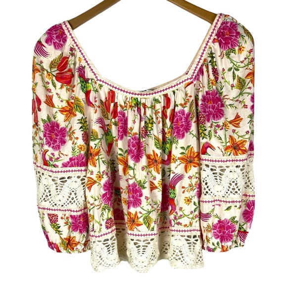 Rachel Zoe | Tops | Rachel Zoe Linen Blend Floral Tropical Print ...